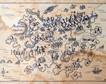 Unique ancient map related items | Etsy