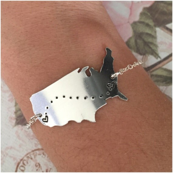 Long Distance Bracelet Away From Loved One Gift Custom