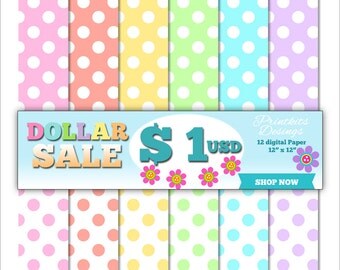DOLLAR SALE Instant Download Mini Polka Dots by PrintkitsDesigns