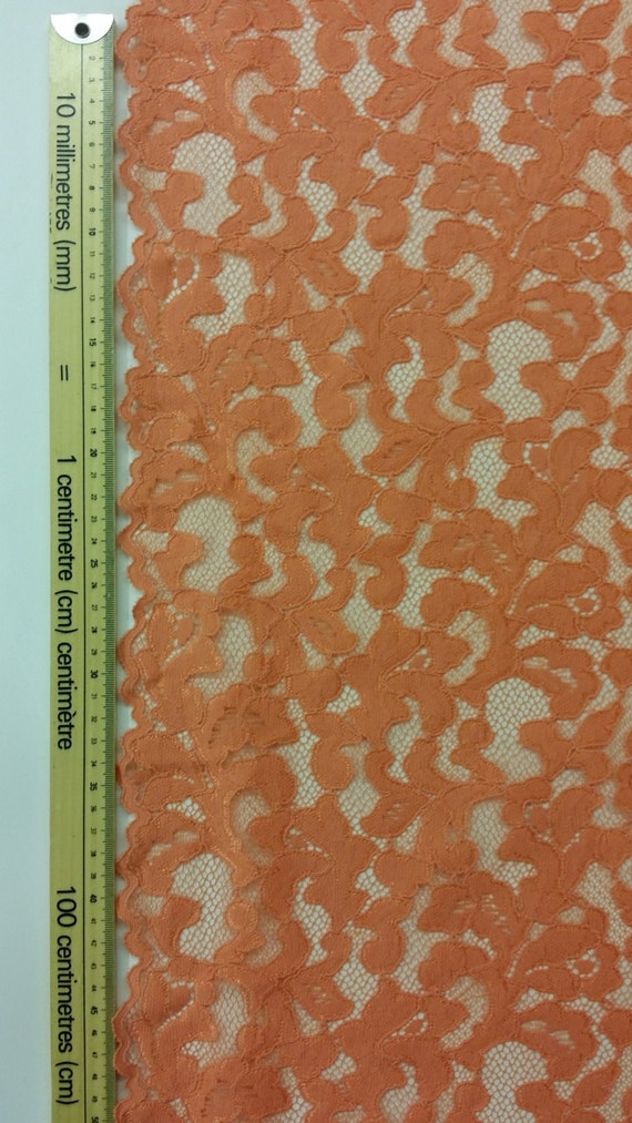 Orange lace fabric by the yard France Lace by LaceToLove on Etsy