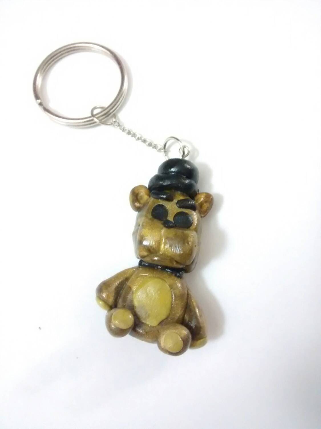Golden Freddy Keychain five nights at by NightshadesJewelry