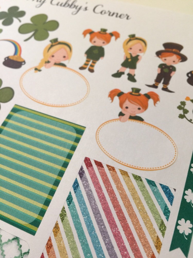 St Patrick's Day Weekly Planner Sticker Kit by LittlePixiePaperie