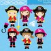 Pirate Girl Clipart/ Cute girl pirate Clip art CG191