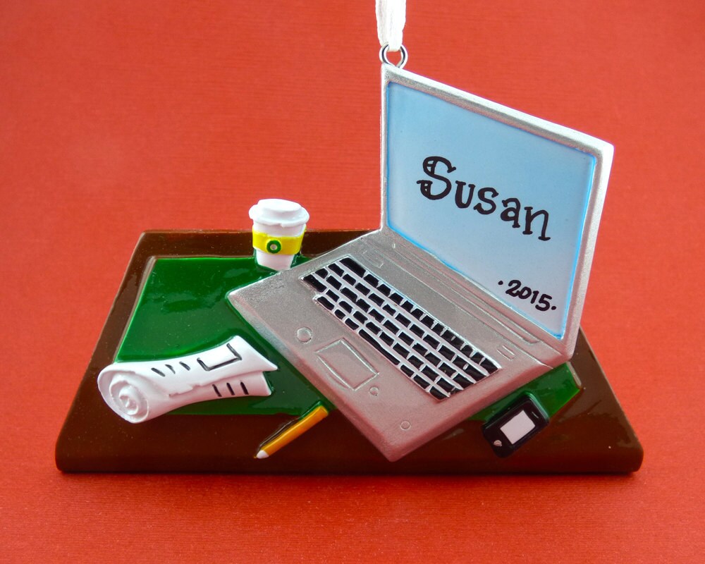 Laptop Computer Personalized Ornament Desk by OrnamentsInTheGreen