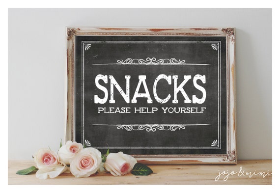 Instant 'SNACKS please help yourself' Printable Sign