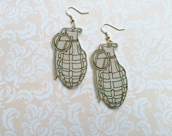Grenade earrings | Etsy