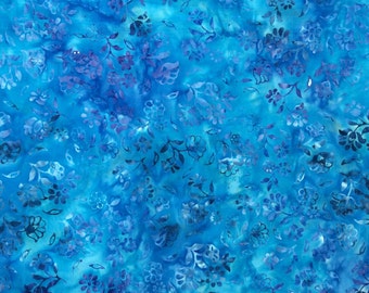 Blue batik fabric | Etsy