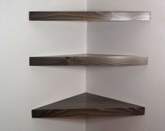 Floating corner shelves | Etsy