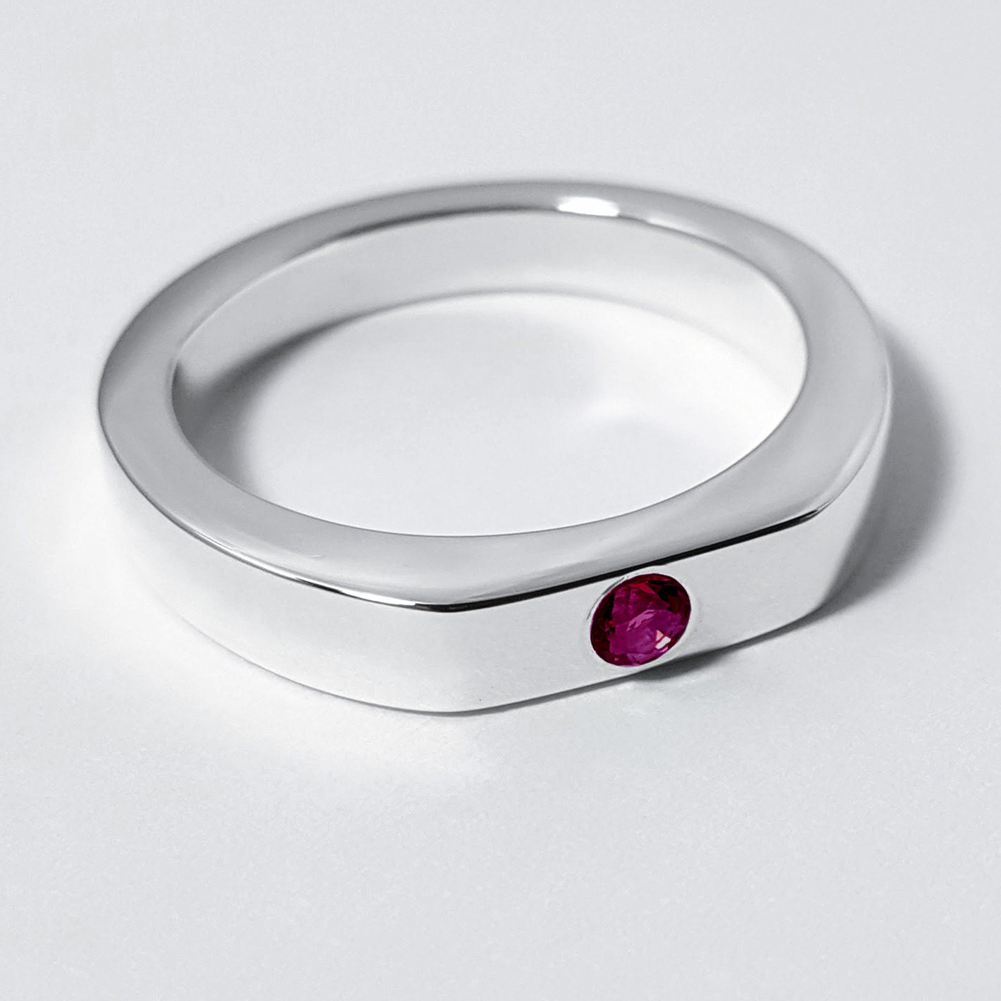 Simple Garnet Ring In Sterling Silver Sterling Garnet Ring
