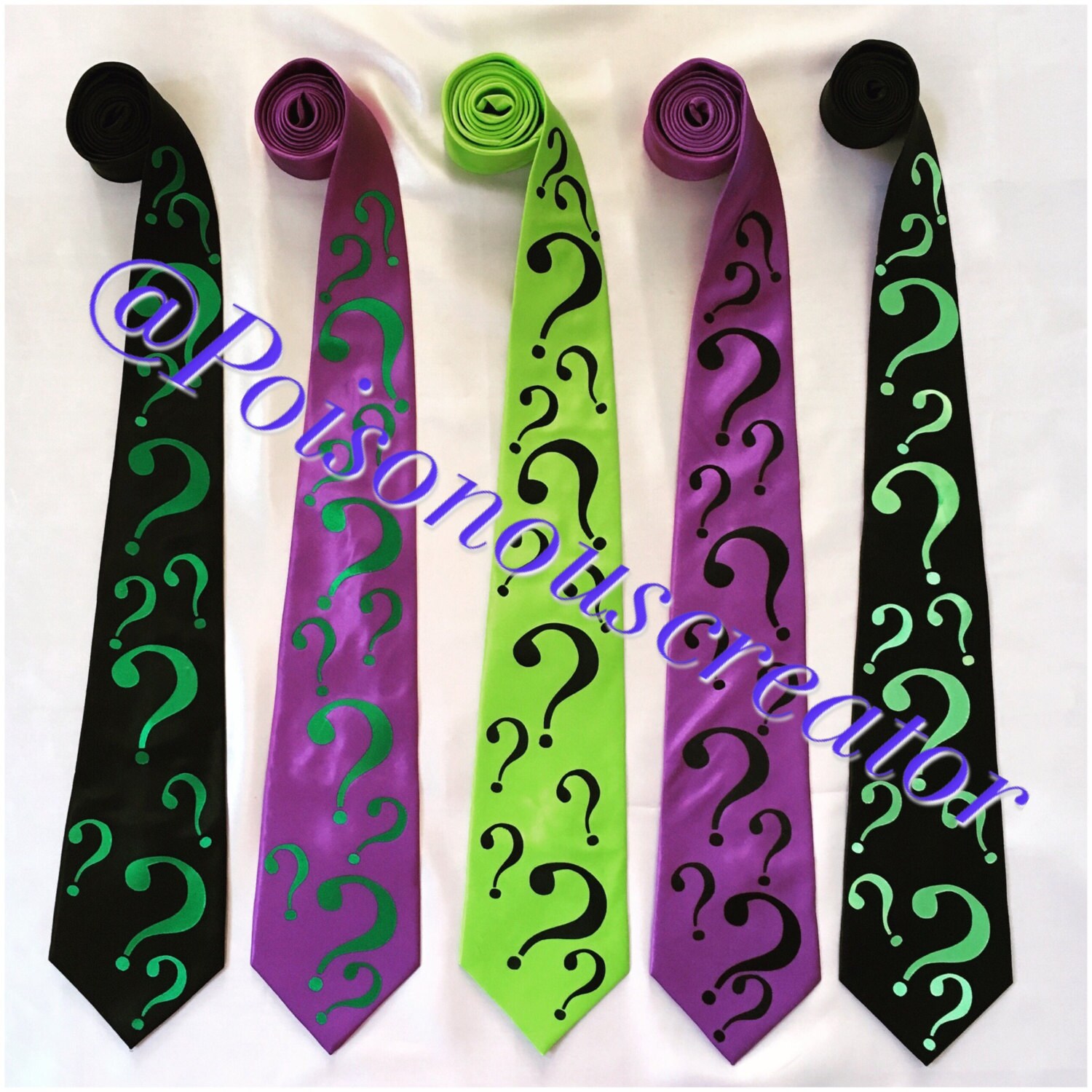 THE RIDDLER costume fancy dress tie. by Poisonivyix on Etsy
