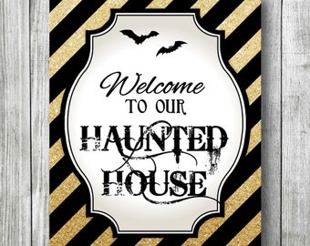 Haunted house sign | Etsy