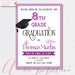 8th Grade Graduation invite. Printable graduation invitation.