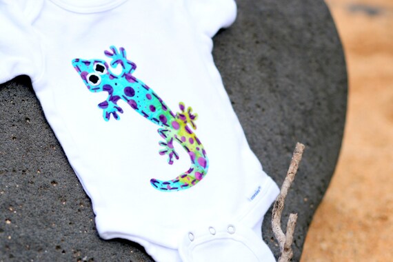 Colorful Gecko Onesie Bodysuit Baby girl Baby Boy