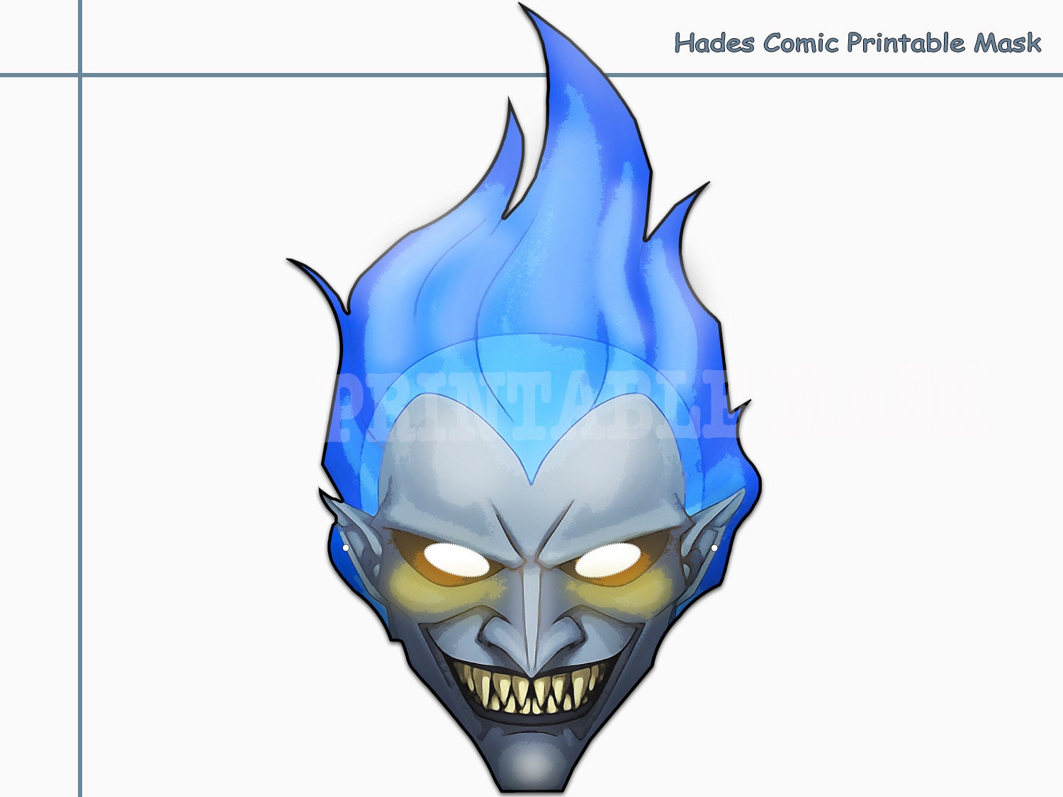 Unique Hades Comic Printable Mask photo props Diy party