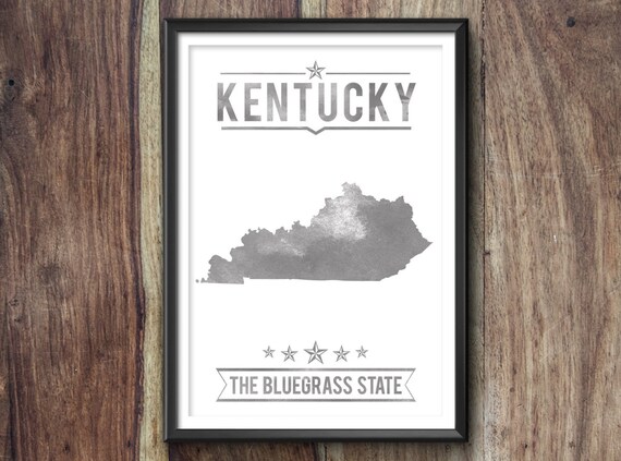 Kentucky State Typography Print Typography by IdeateCreateStudio