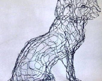 3D Dachshund Wire Sculpture by Elizabeth Berrien
