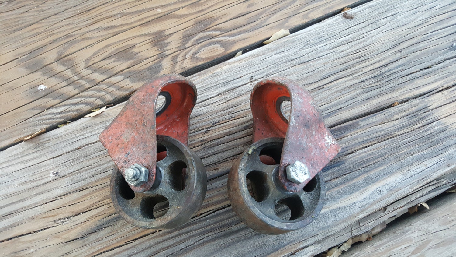 Vintage Cast Iron Wheels Garden Cart Craft Project Wheels