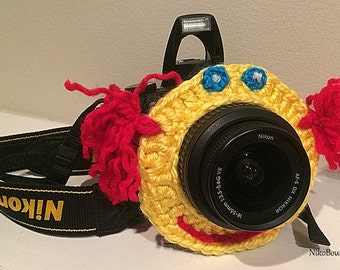 Crochet lion lens critter camera buddies camera lens buddy
