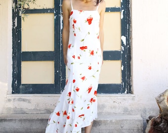 Red poppy dress | Etsy