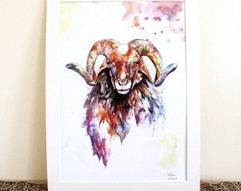 Ram painting | Etsy