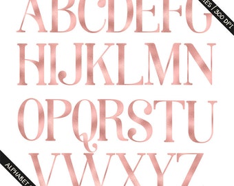 Rose gold foil font | Etsy