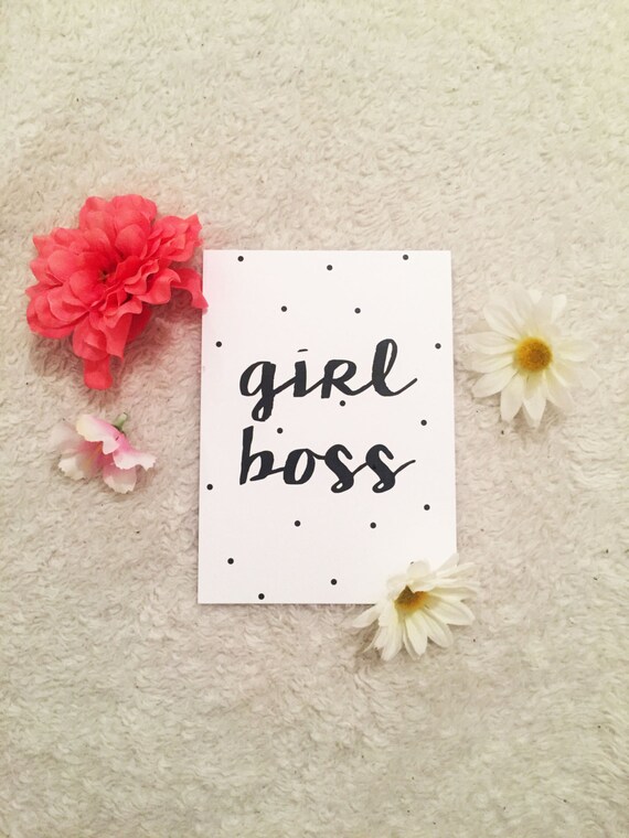 Items Similar To Girl Boss Wall Art Monochrome Wall Decor 5x7 Print