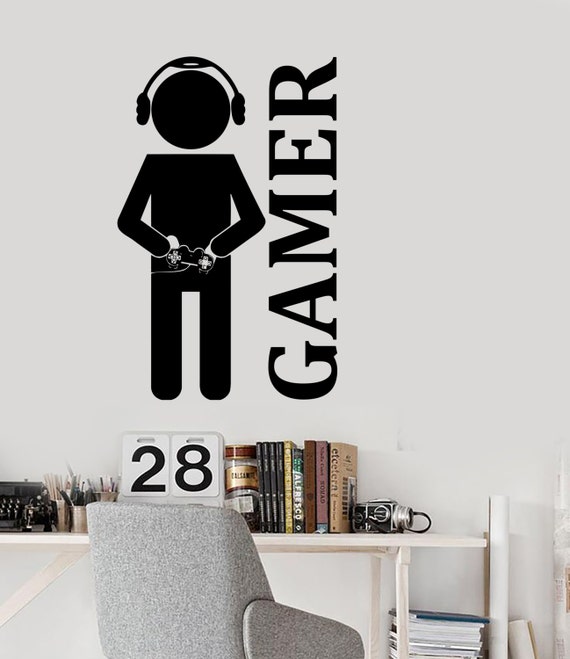 Wall Vinyl Decal Gamer Gaming Winning a computer game Play