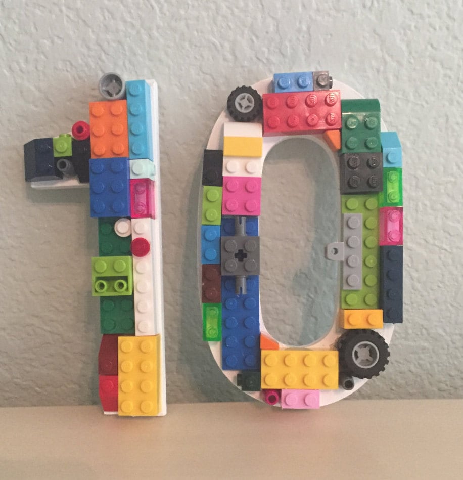 Number 10 with LEGO® bricks