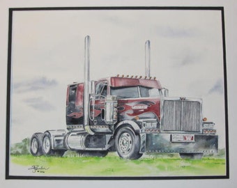 18 wheeler art | Etsy