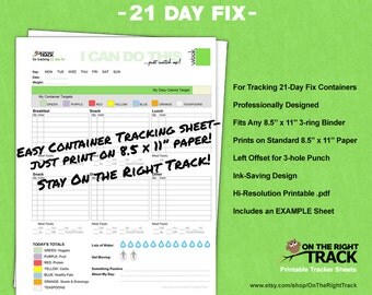 21 day fix tracker | Etsy