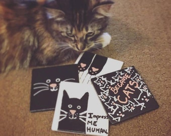 Items similar to Fat Fabulous Cats Coasters on Etsy