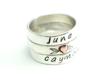 Stack Rings Custom Initial Rings Set Of Two by LittleGreenRoom