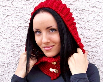 Knitting Pattern Pixie Hat Pixie Hood Pattern