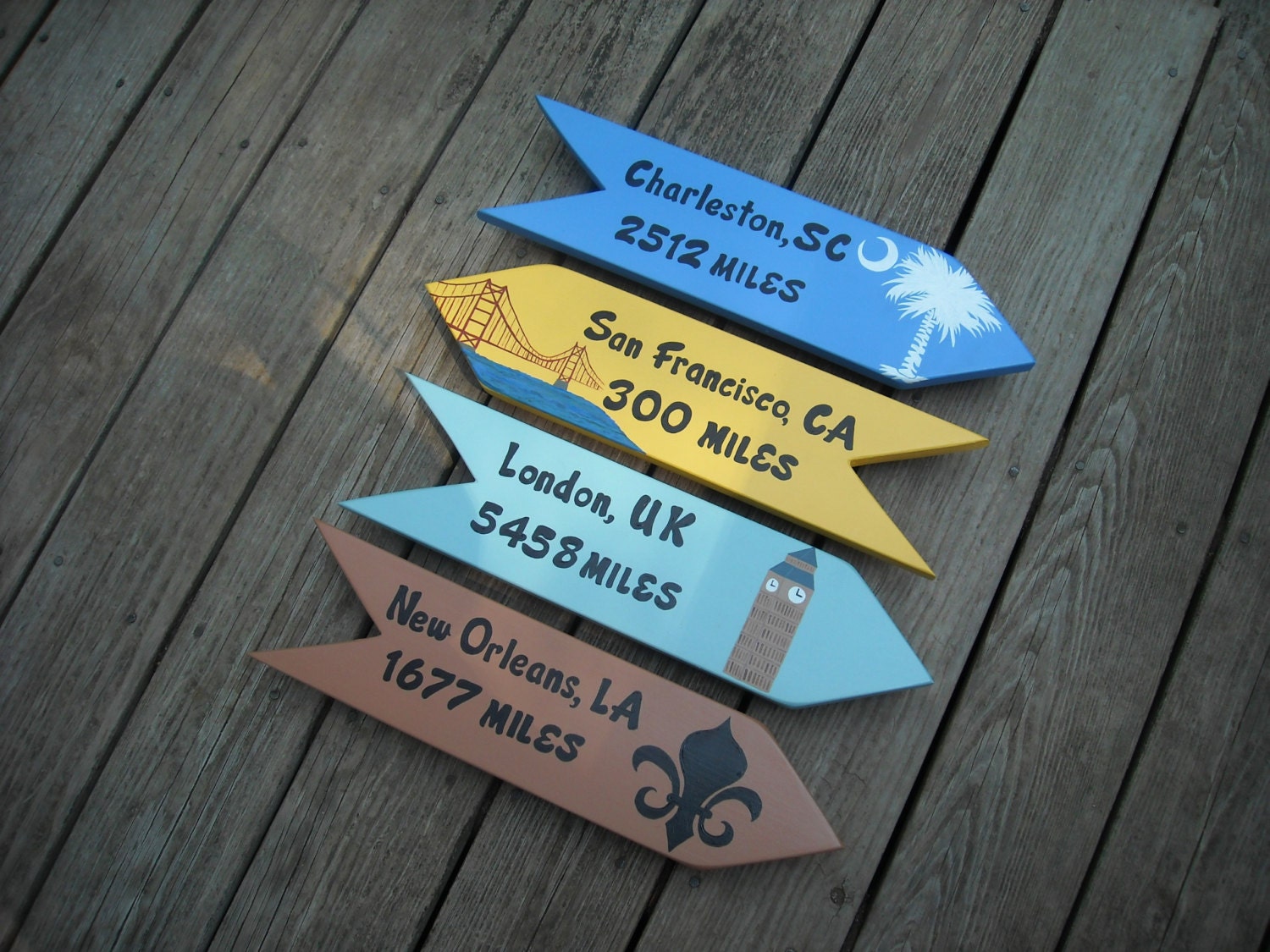 CUSTOM DIRECTIONAL SIGNS Hand Painted Personalized Custom