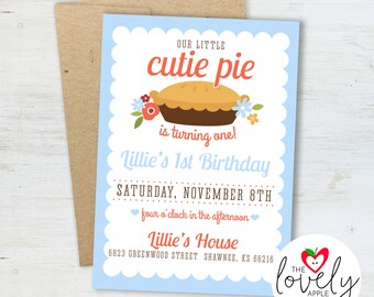 Pie invitation | Etsy
