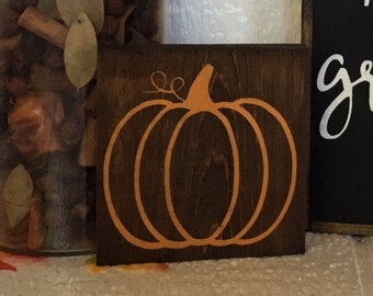 Wooden pumpkin sign | Etsy