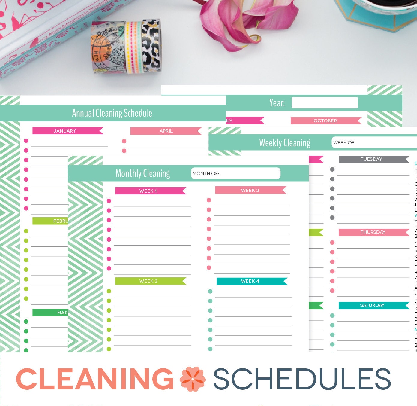 Cleaning Schedule Printable Weekly Monthly Yearly Clean