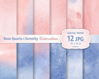 Lilac & Lavender Watercolour Digital Paper Clip Art. Set of 10