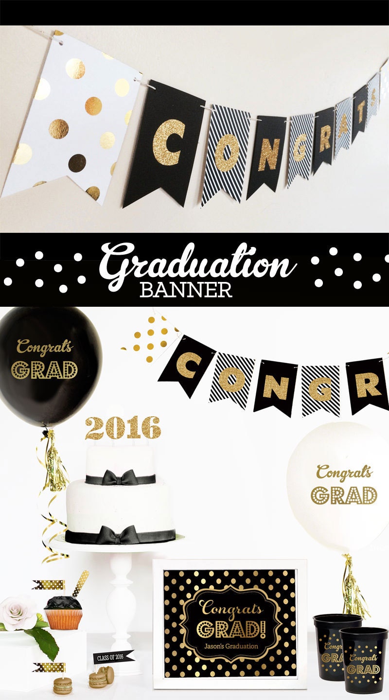 Graduation Banner Congrats Grad Banner Graduation Party