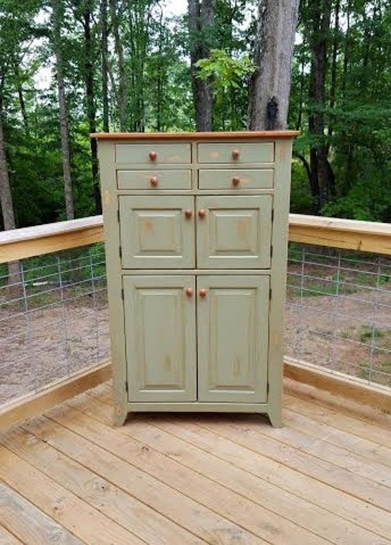 Rustic Handcrafted Soque Pantry Cabinet. Great for Storage