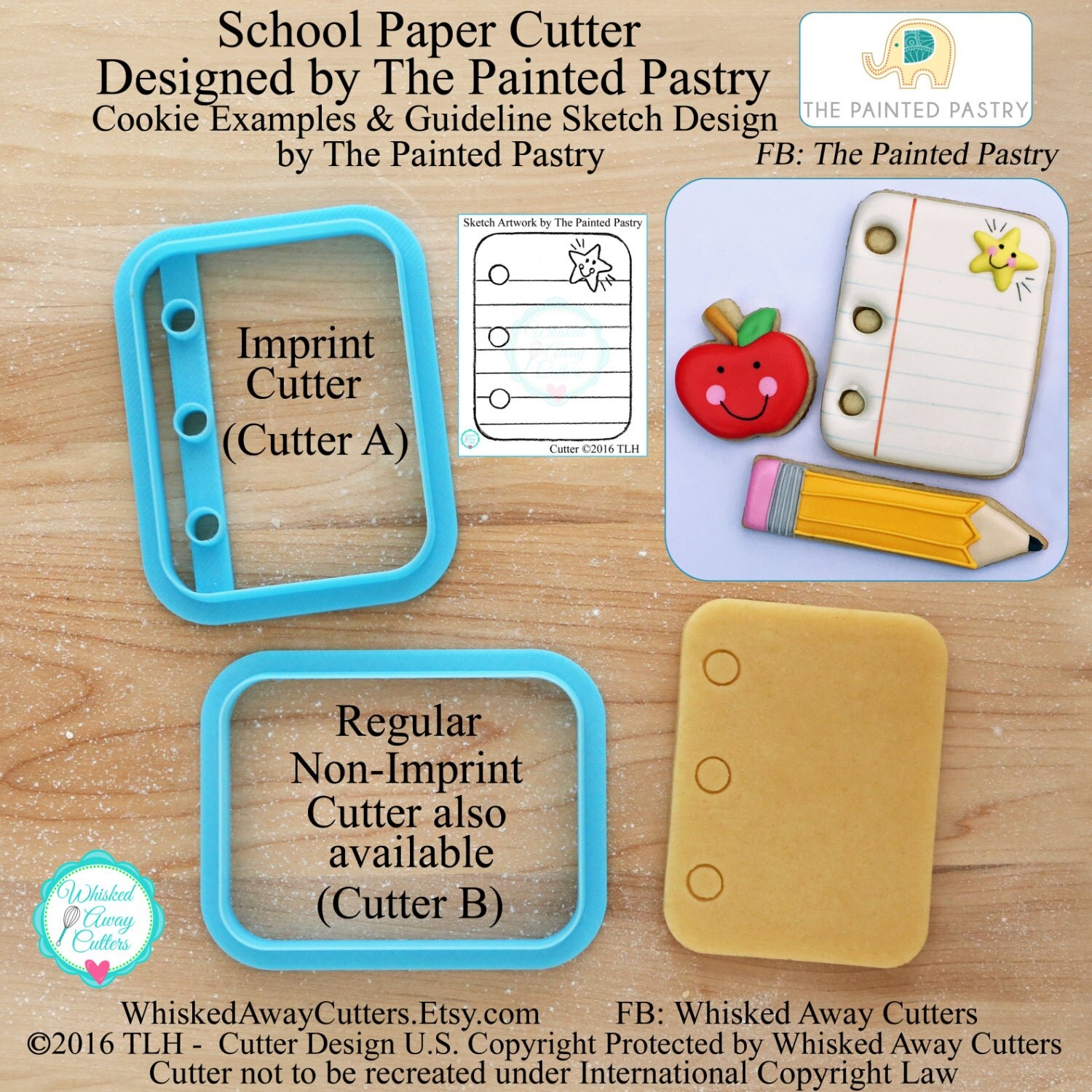 School Paper Cutter Cookie Cutter and Fondant Cutter Designed