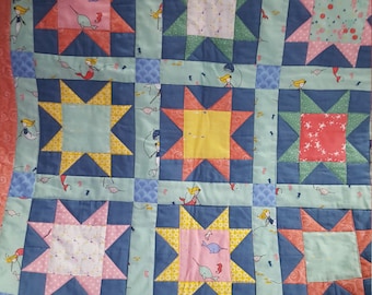 Yellow star quilt | Etsy