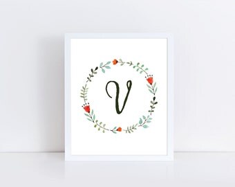Monogram letter v | Etsy
