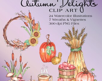 Autumn clip art | Etsy