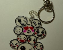 Unique emoji keychain related items | Etsy