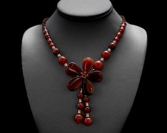 Red agate jewelry | Etsy