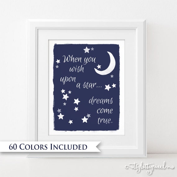 Wish Upon A Star Digital Wall Art Print PRINTABLE Dreams