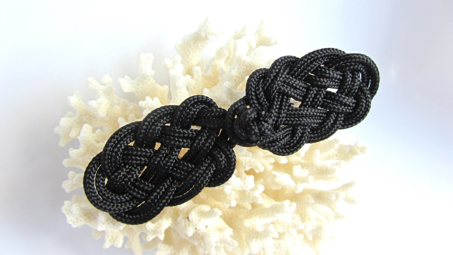 Black Frog Closure Celtic Coat Button Fastener Sweater Clasp