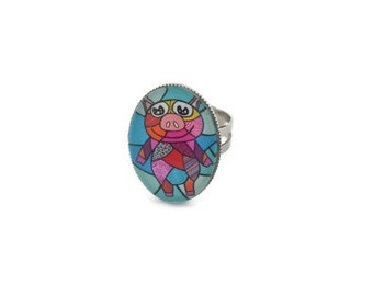 Pig ring | Etsy