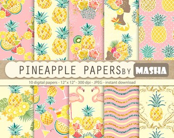 Tropical digital papers: TROPICAL SUMMER with